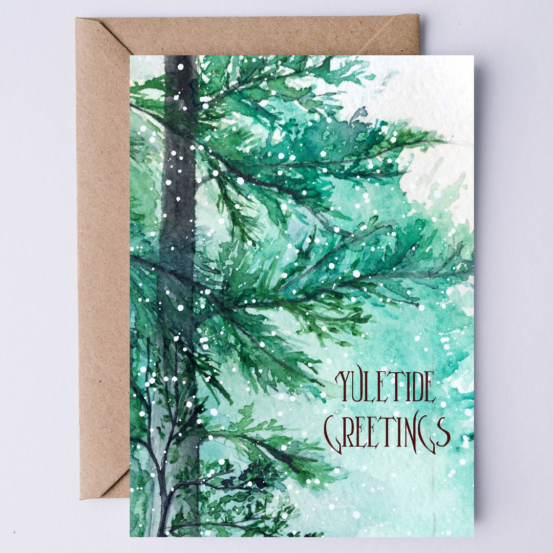 Yuletide Digital Card Winter Solstice Card Pagan Holiday Card Nature Lover Printable Card - Etsy
