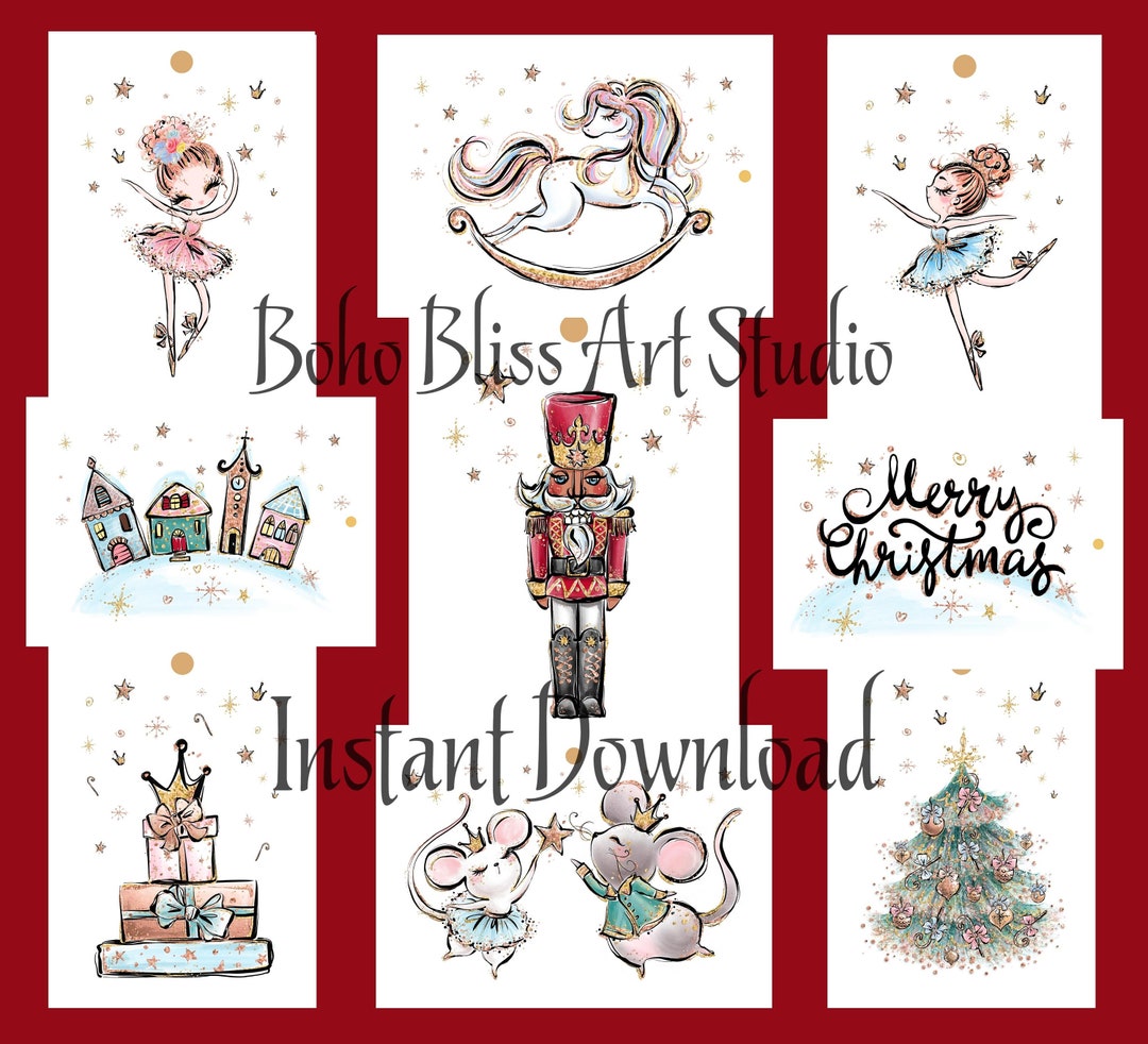 Nutcracker Gift Tags DIGITAL Christmas Gift Tags the Nutcracker Ballet ...