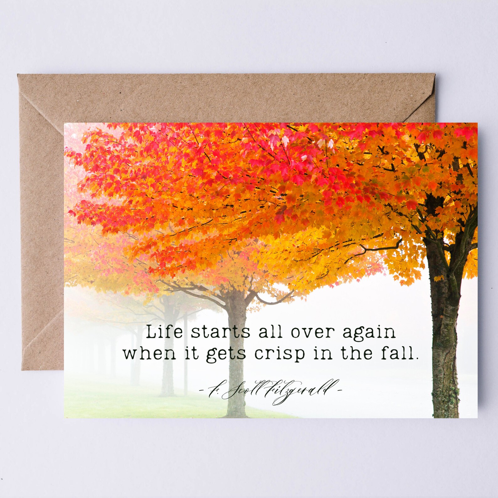 Autumn Printable Card: Life Starts All Over Again When It Gets Crisp in ...