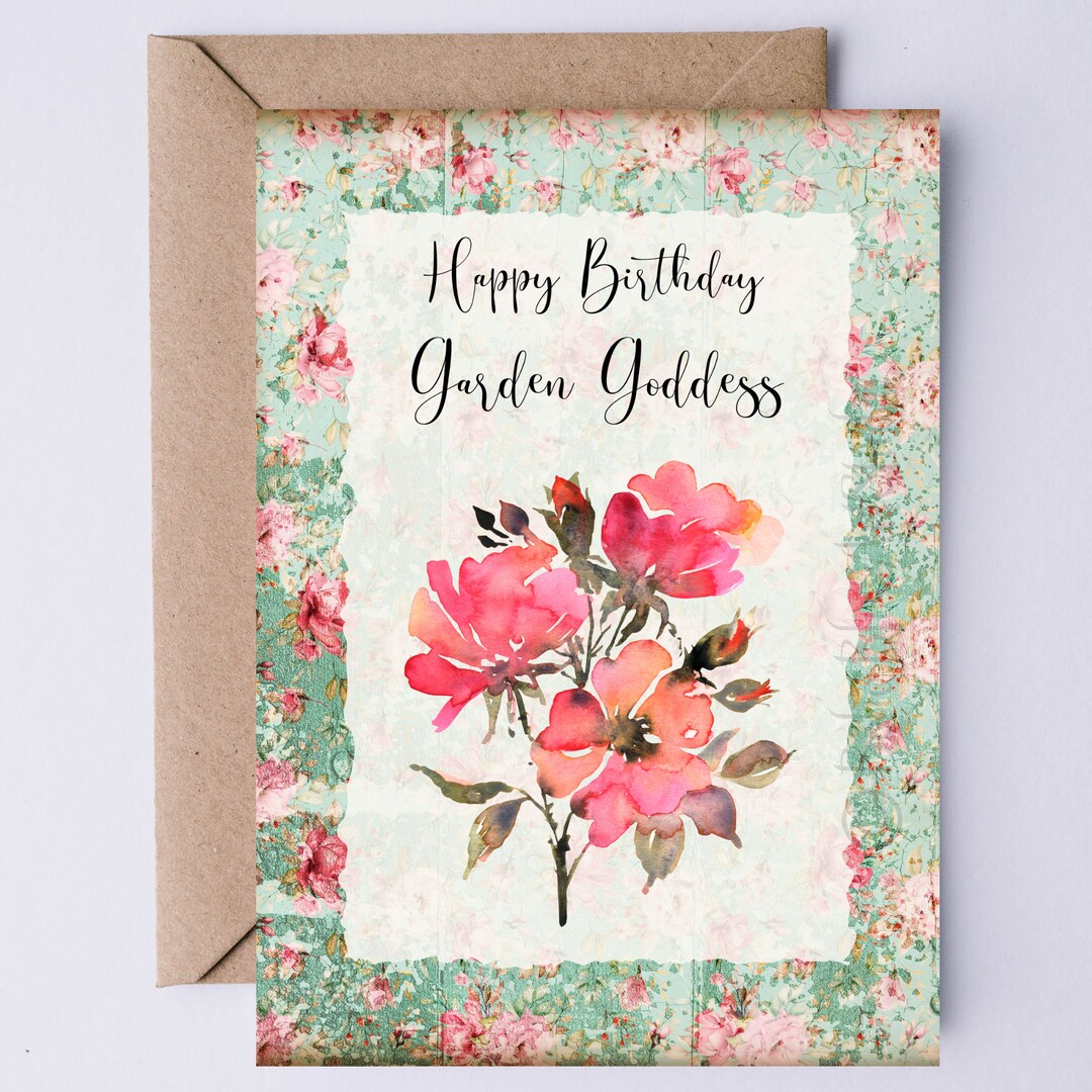 PRINTABLE Birthday Card for Gardener Digital Greeting Card for Garden ...