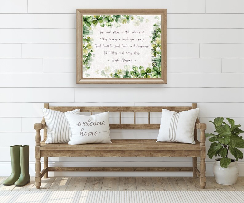 Irish Blessing Printable Wall Art | for Each Petal on the Shamrock This ...