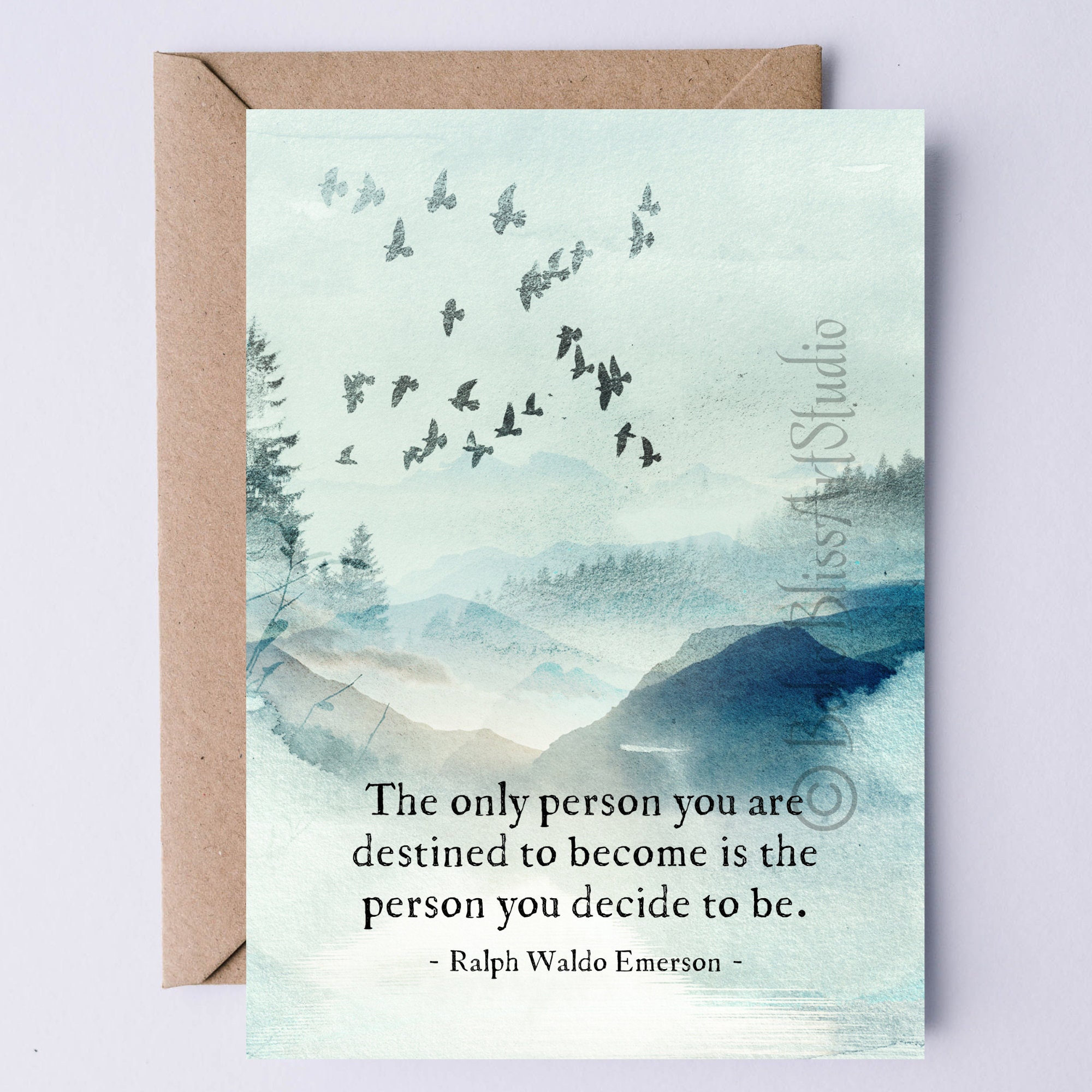 Ralph Waldo Emerson Quote Digital Card | the Only Person You Are ...