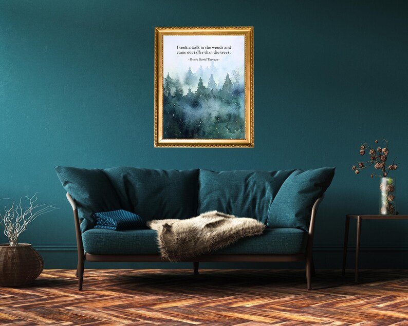 Henry David Thoreau Quote Printable Wall Art I Took a Walk - Etsy