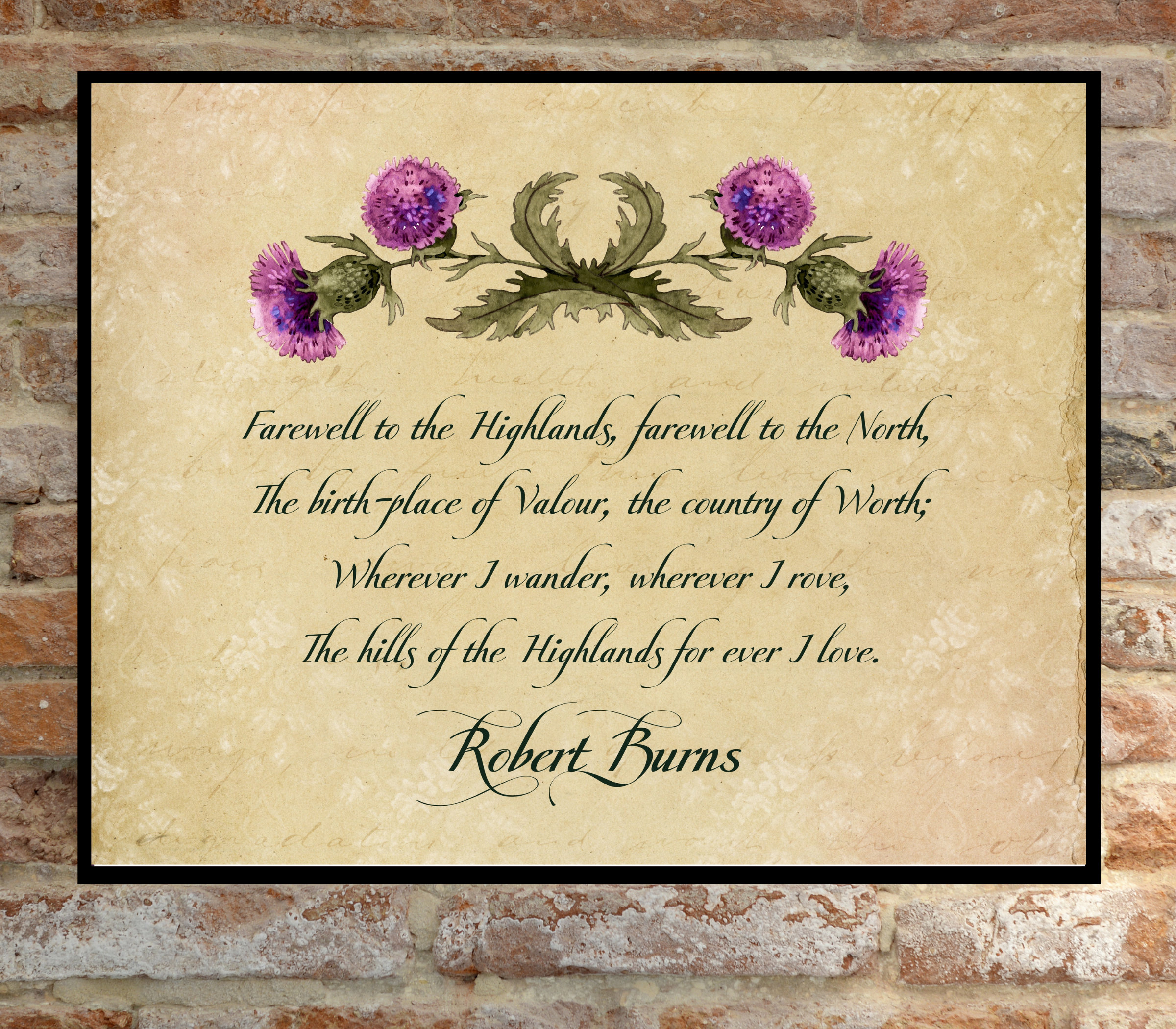 Lyrics from My Heart's in the Highlands Poem & Song by | Etsy