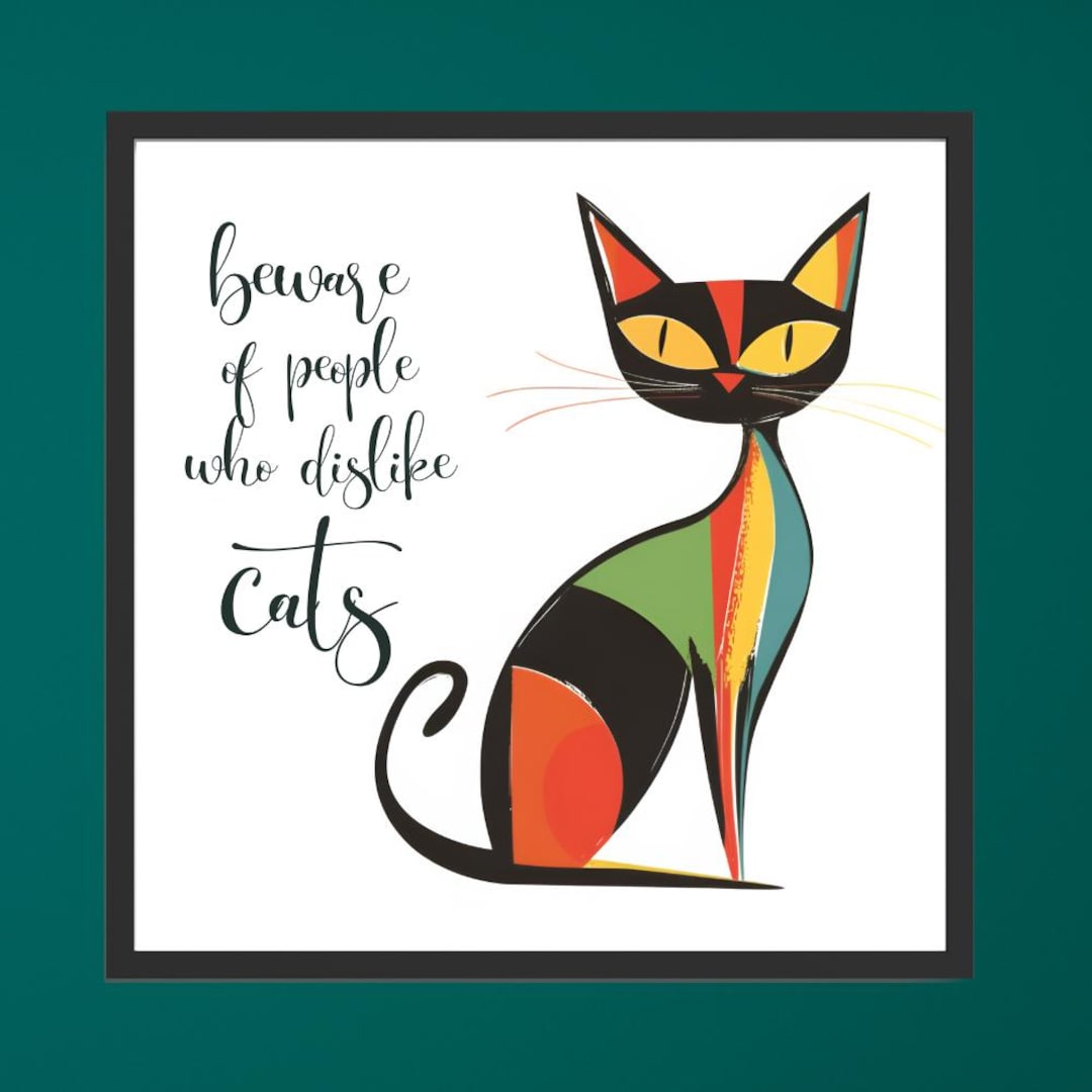 Cat Art Print DIGITAL Irish Art Print Beware of People Who Dislike Cats ...