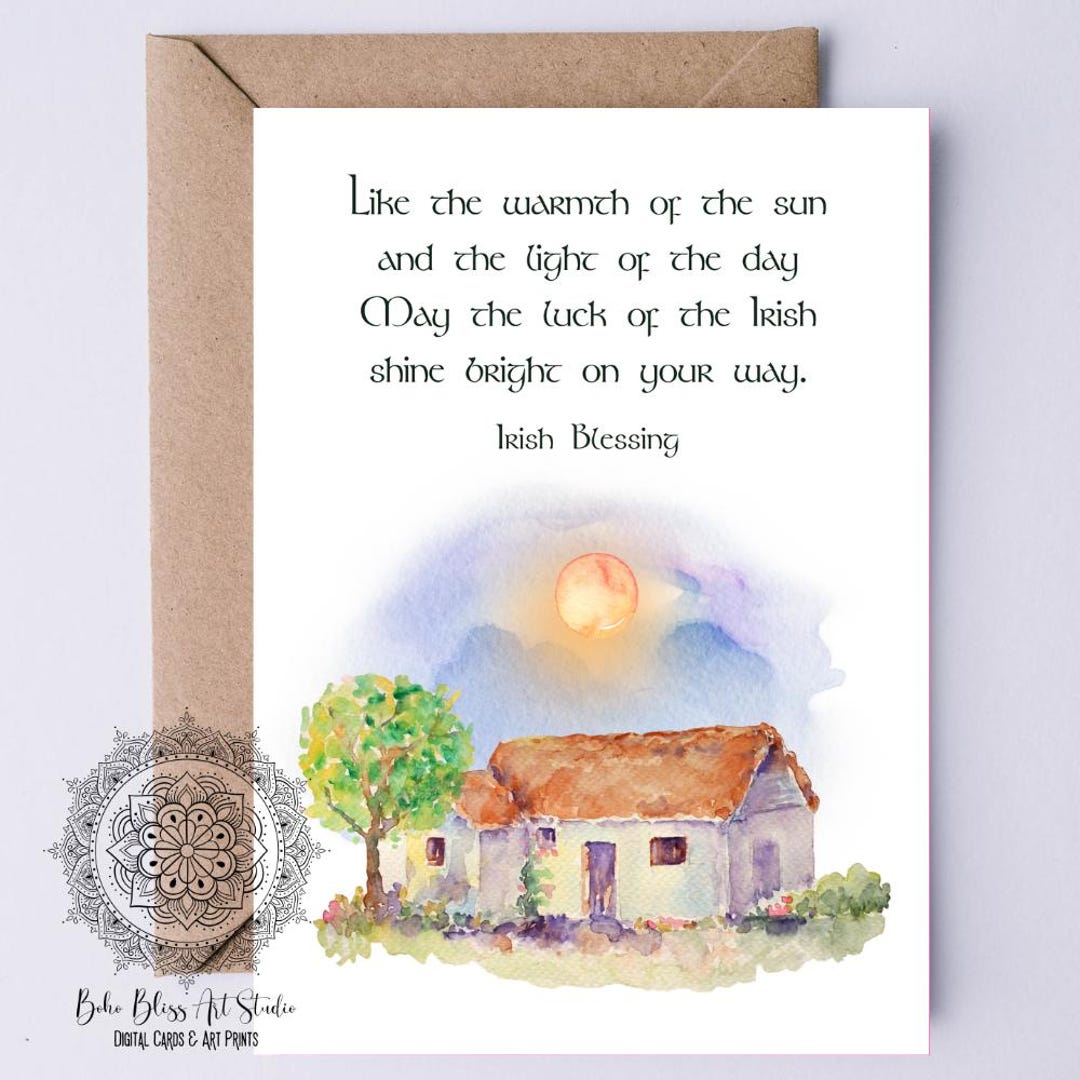 Irish Blessing Like the Lifht of the Sun and Digital Card Ireland ...