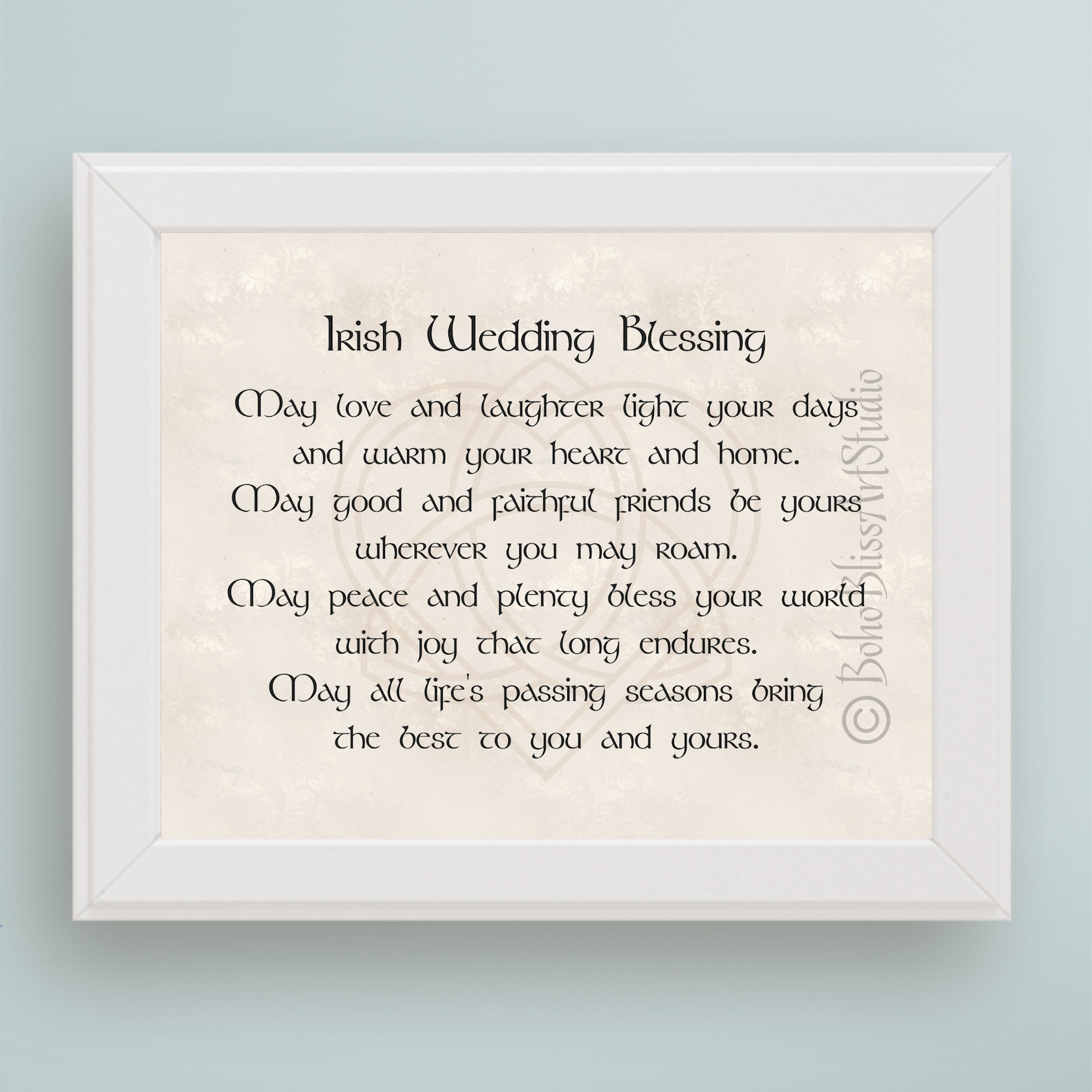 Irish Wedding Blessing Printable Art May Love & Laughter Light Your ...