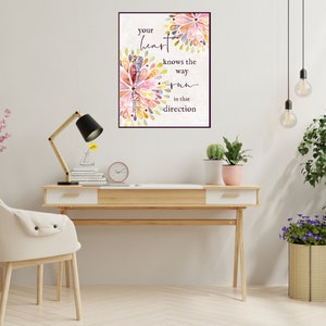 Rumi Quote Printable Wall Art | Your Heart Knows the Way Run in That ...