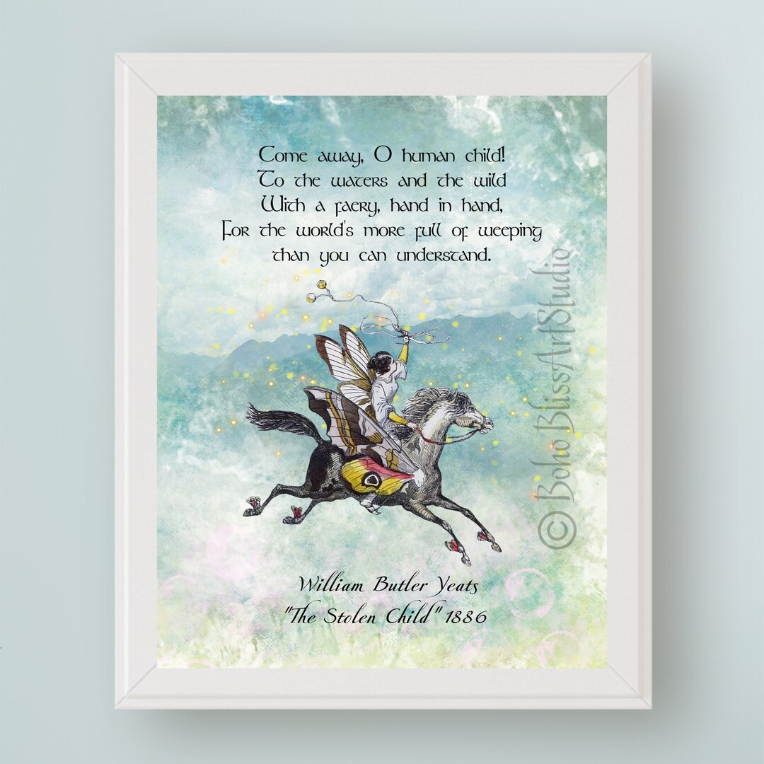 William Butler Yeats Poem Printable Art Come Away, O Human Child! to ...