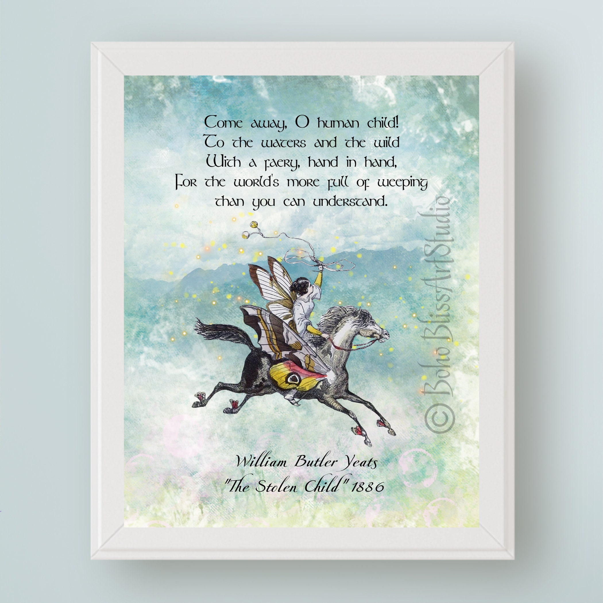 William Butler Yeats Poem Printable Art Come Away, O Human Child to the ...