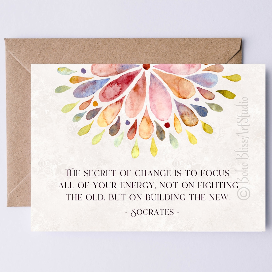 Socrates PRINTABLE Card Socrates Quote the Secret of Change ...