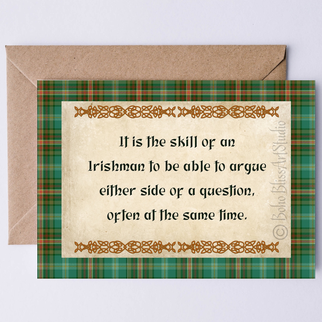 Irish Humour Printable Card It is the Skill of the Irishman Funny ...