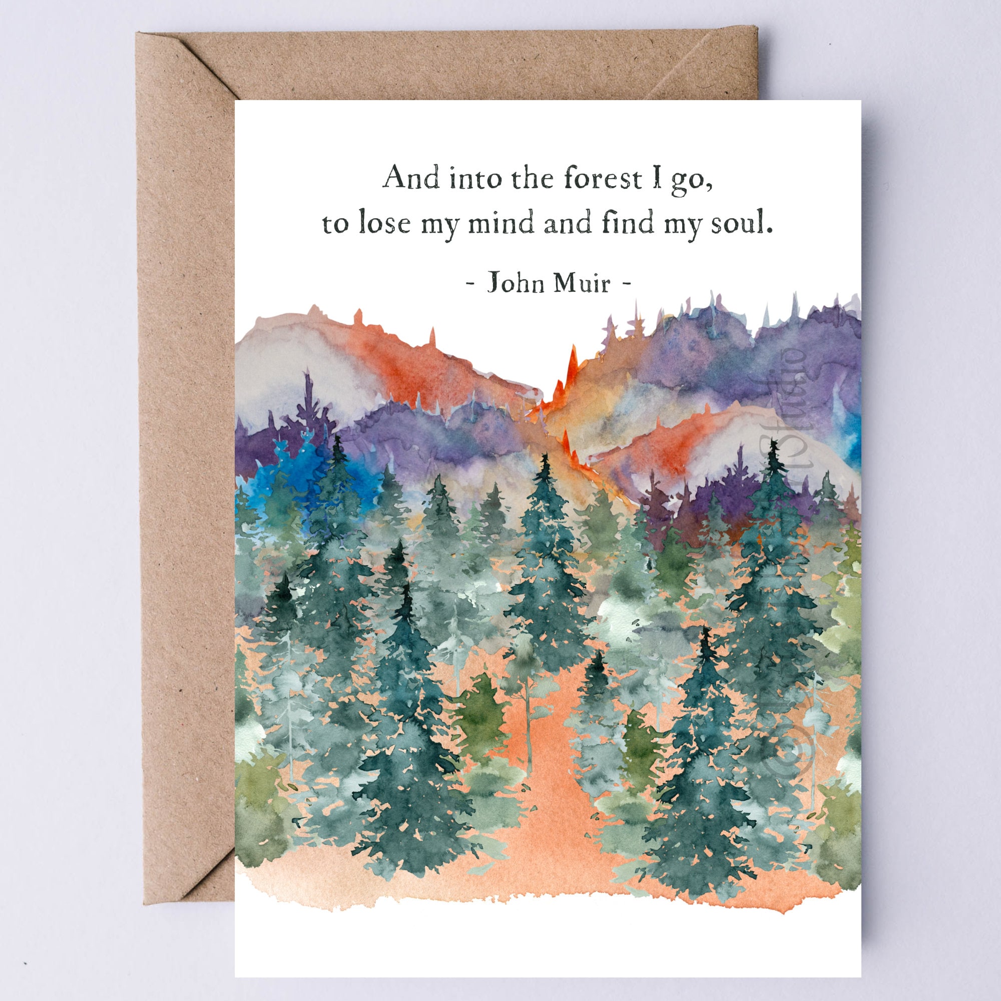 John Muir Printable Card John Muir Quote and Into the Forest I Go ...