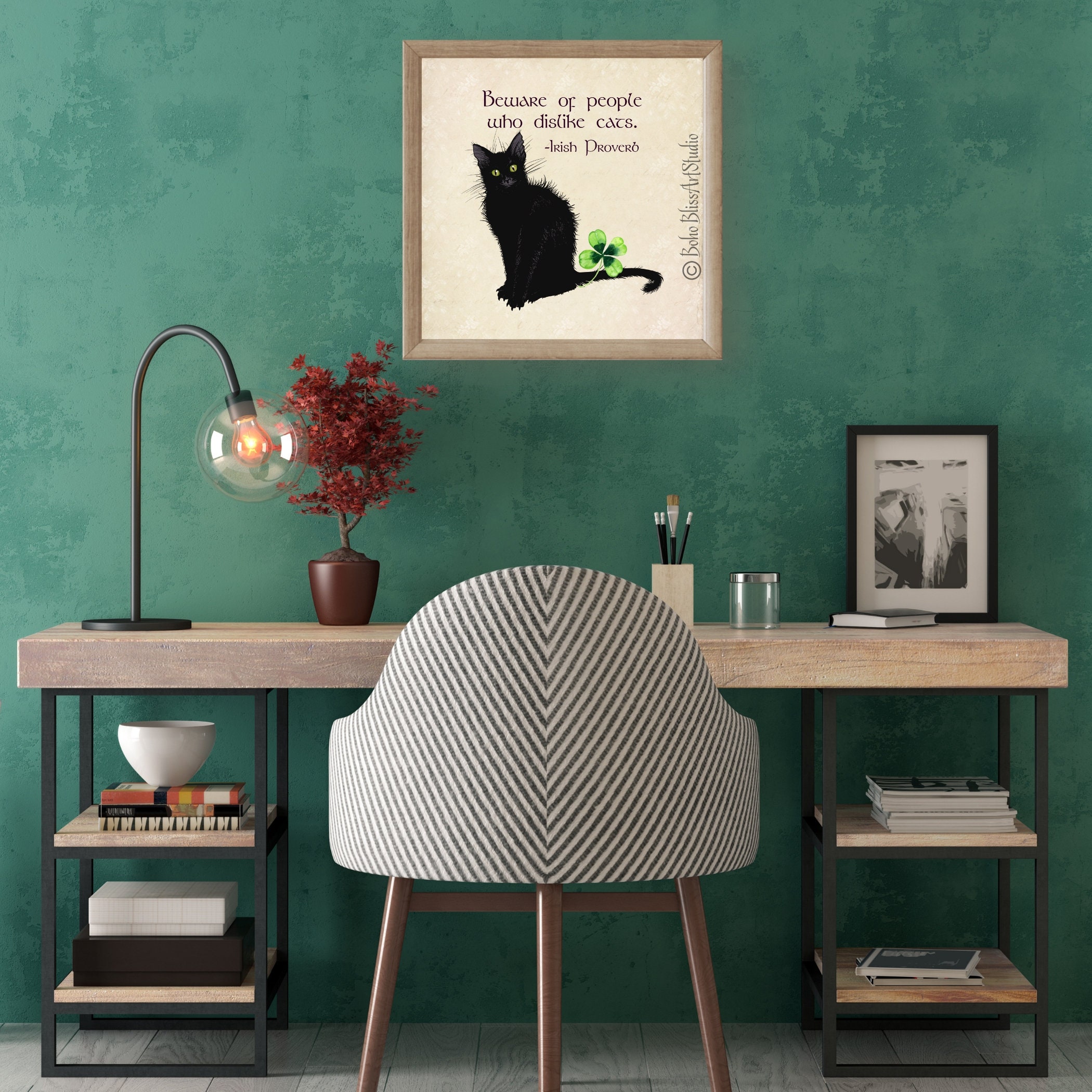 DIGITAL Irish Art Print Cat Wall Art Beware of People Who - Etsy