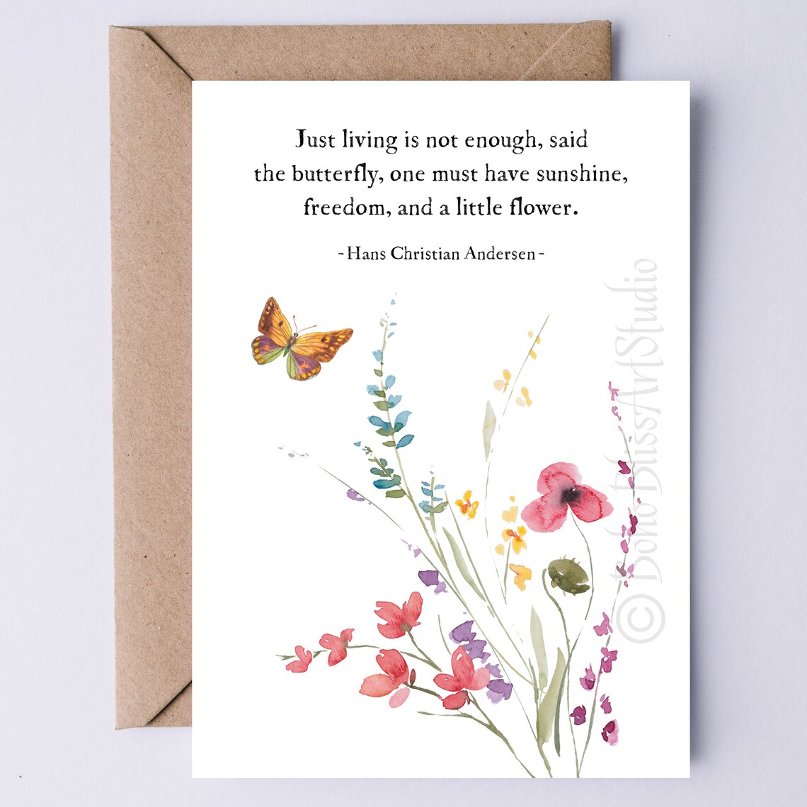 Hans Christian Andersen Printable Card Quote Just Living is - Etsy