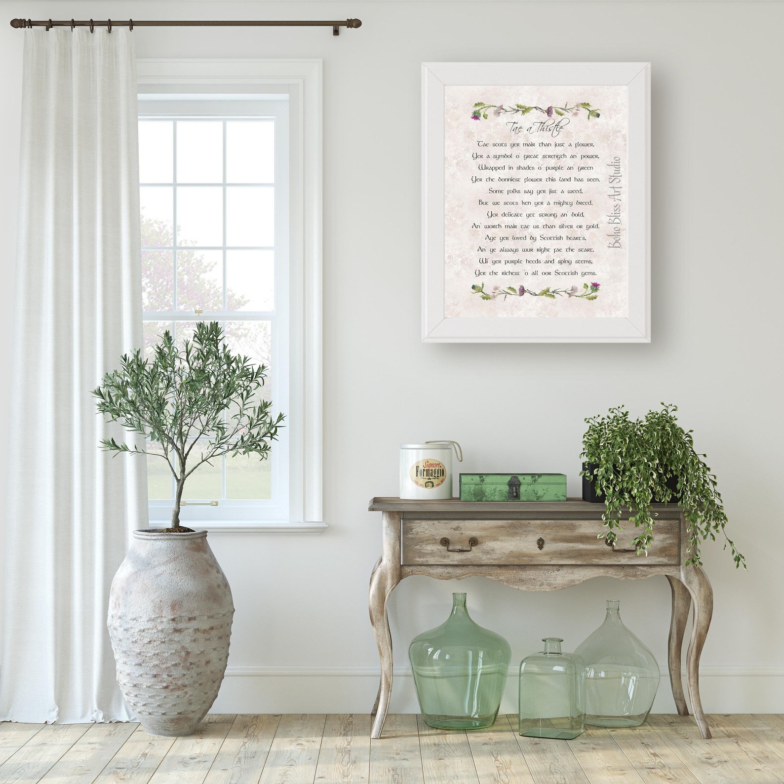 Scottish Thistle Printable Art - Tae a Thistle Poem - Scottish Art ...