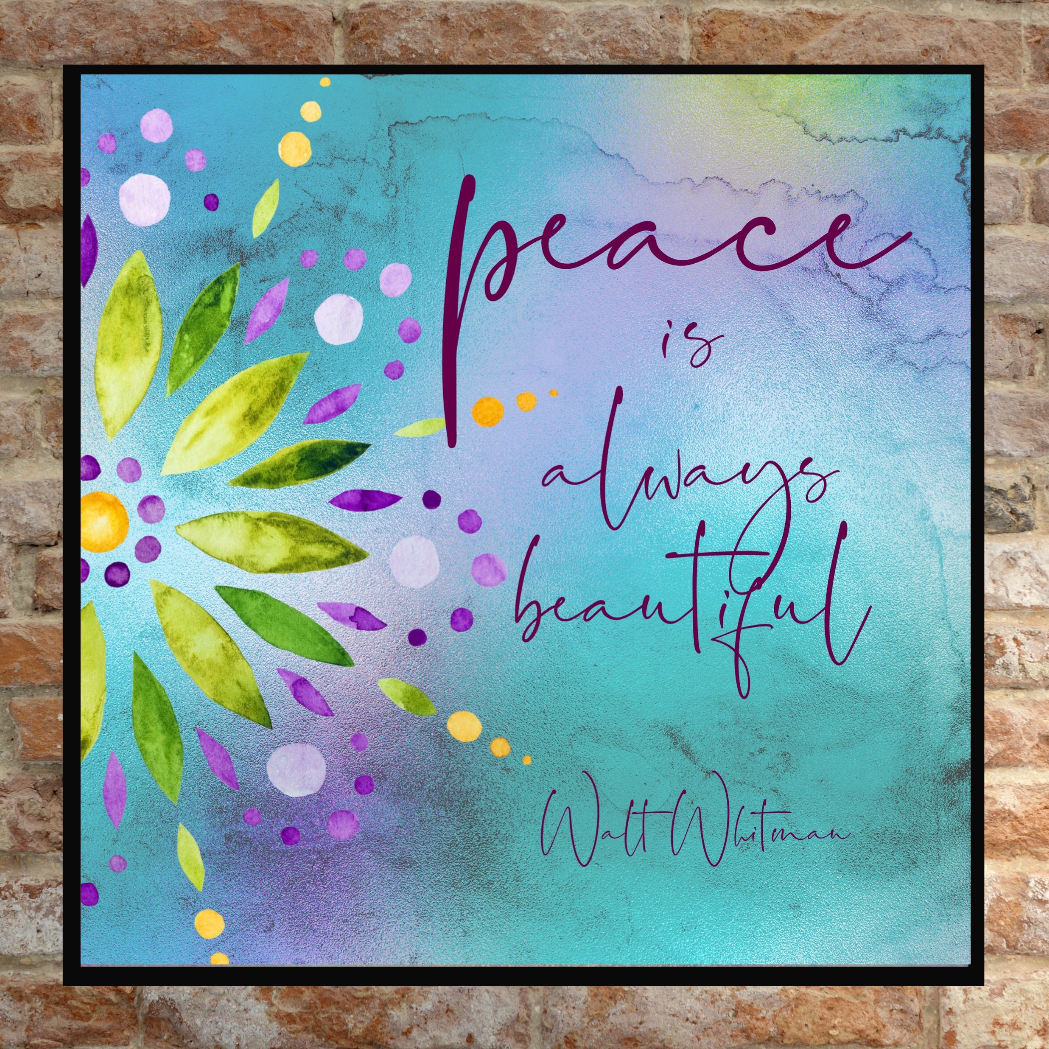 Walt Whitman Quote: Peace is Always Beautiful Bright - Etsy UK
