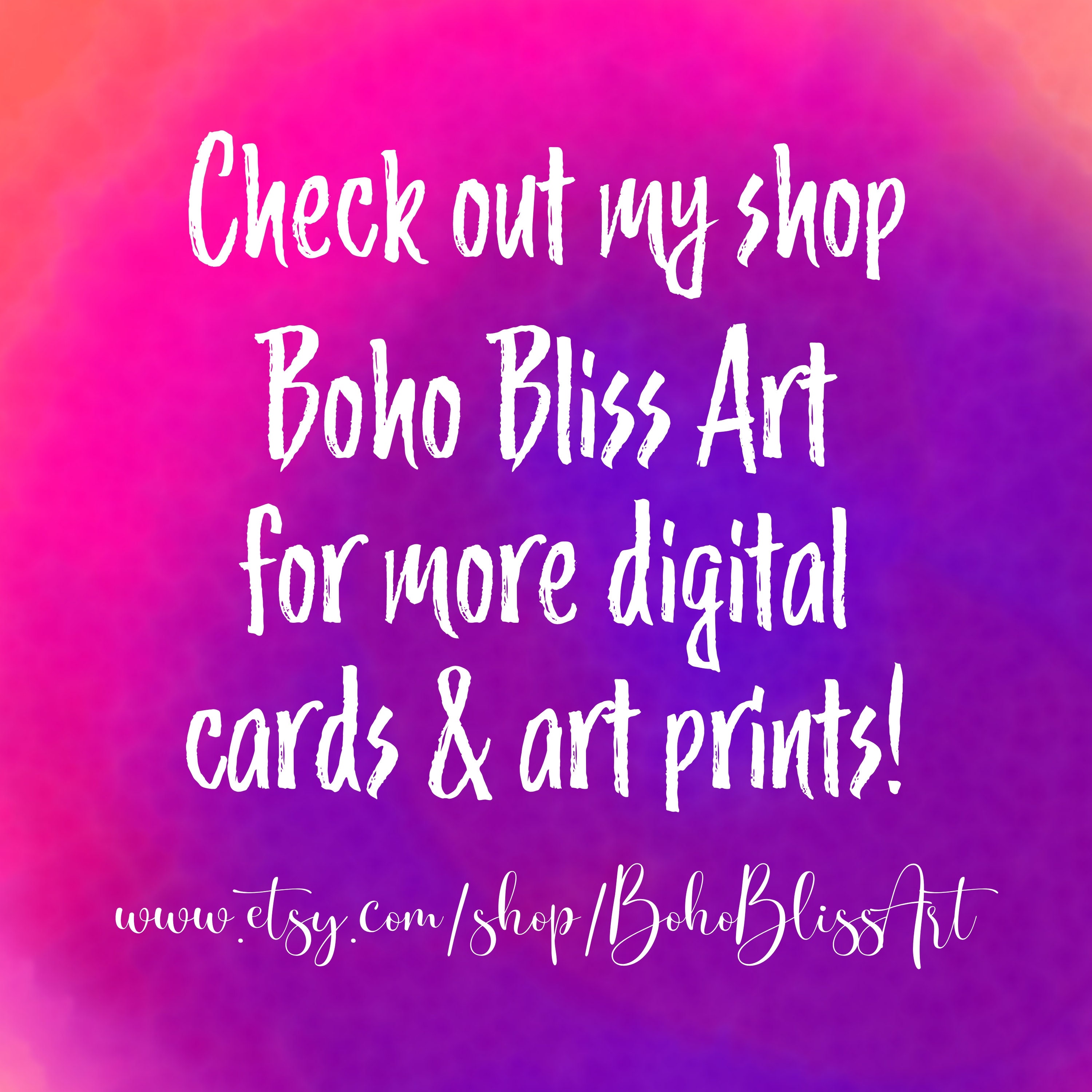 Hippie Chick Printable Birthday Card Boho Digital Birthday Card for Her ...