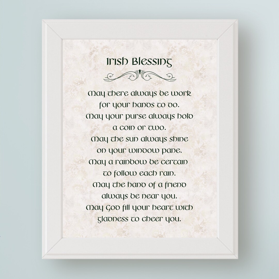 Irish Blessing Digital Art Print: May There Always Be Work for Your ...