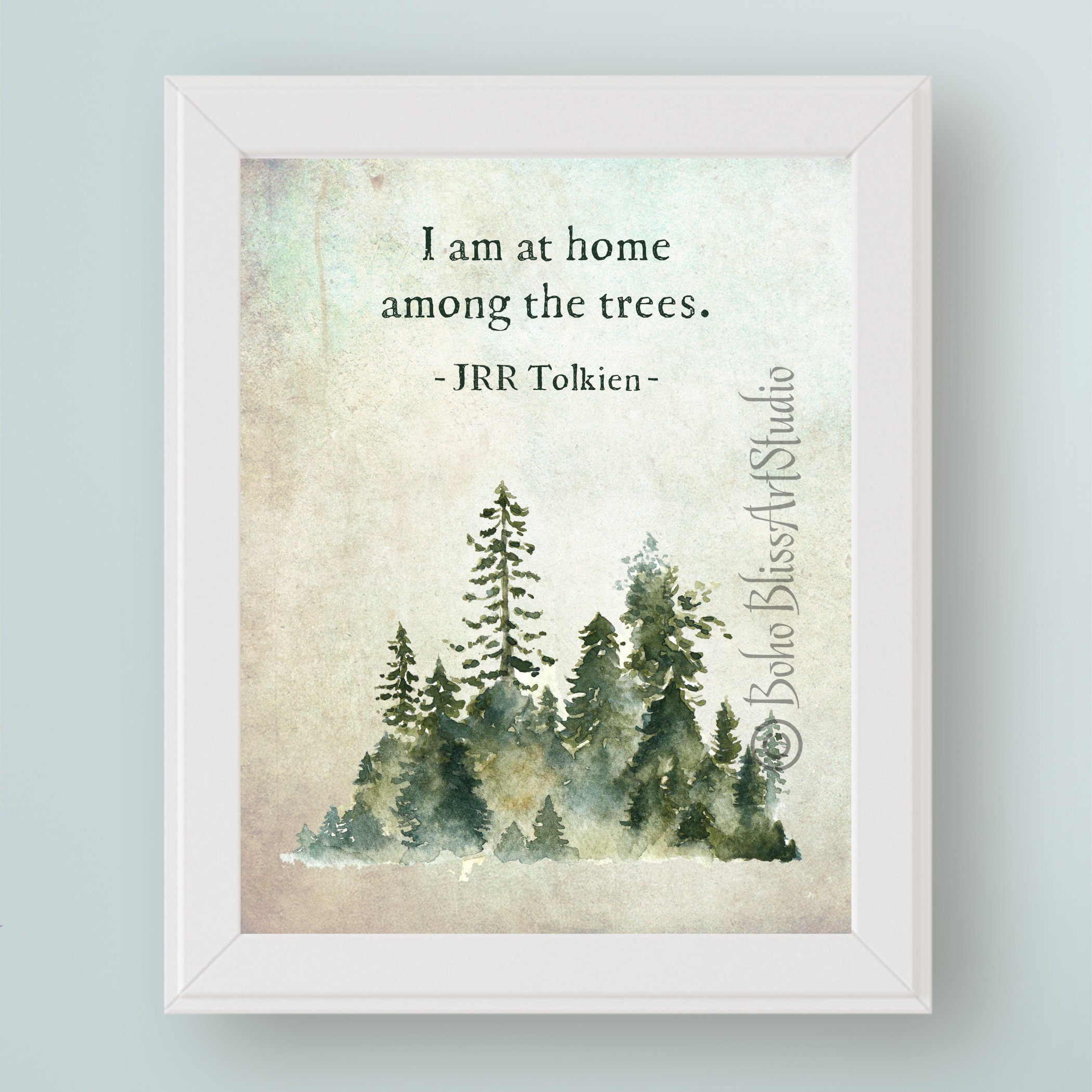 JRR Tolkien Quote Digital Art Print I Am at Home Among the - Etsy