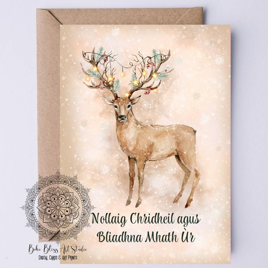 Nollaig Chridheil Agus Bliadhna Mhath Ùr Scottish Gaelic DIGITAL Card ...