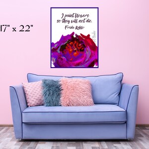 Frida Kahlo Wall Art Printable: I Paint Flowers so They Will Not Die ...