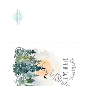 Tree Hugger Birthday Card DIGITAL Nature Lover Birthday Card ...