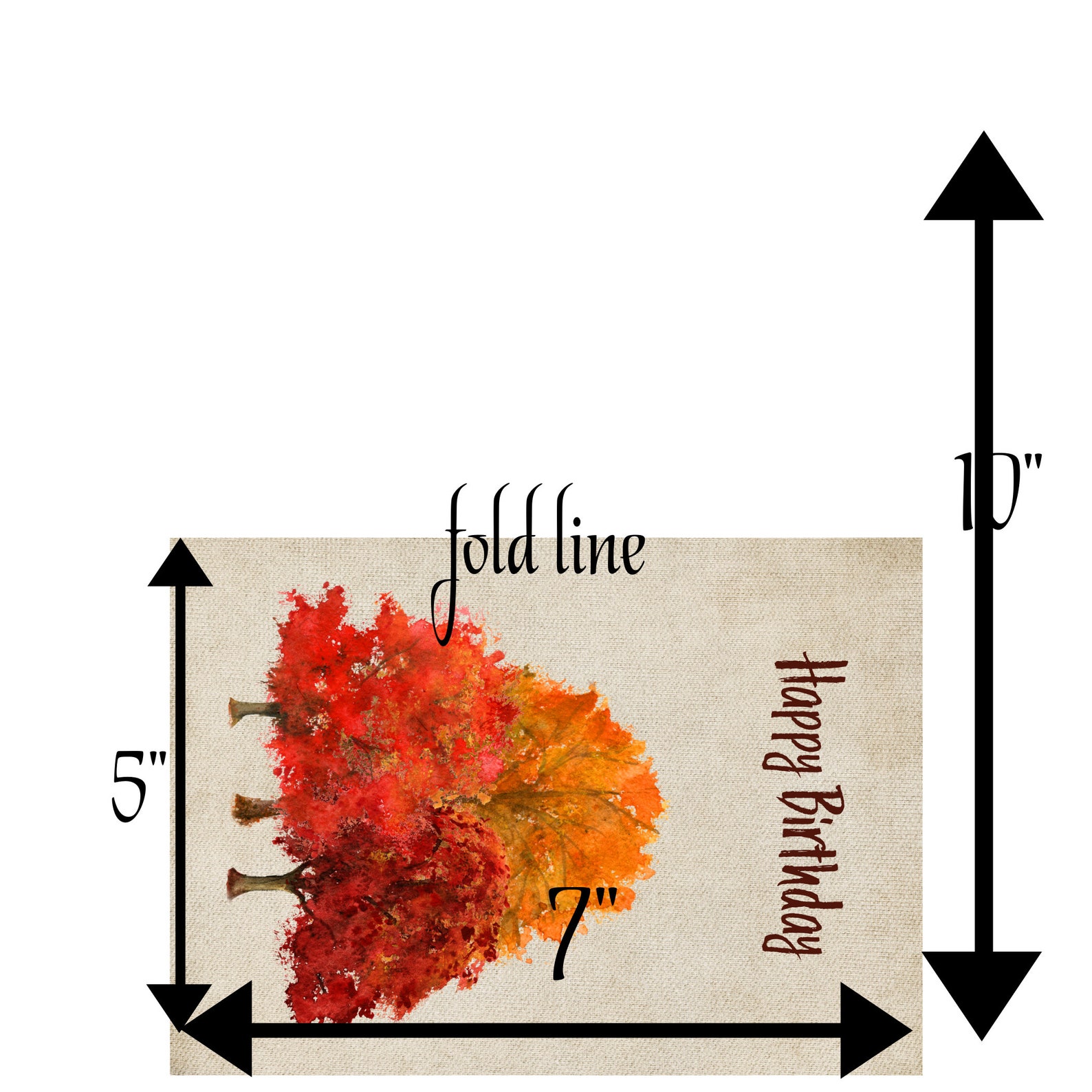 Autumn Birthday Card Printable Gorgeous Fall Maple Trees - Etsy