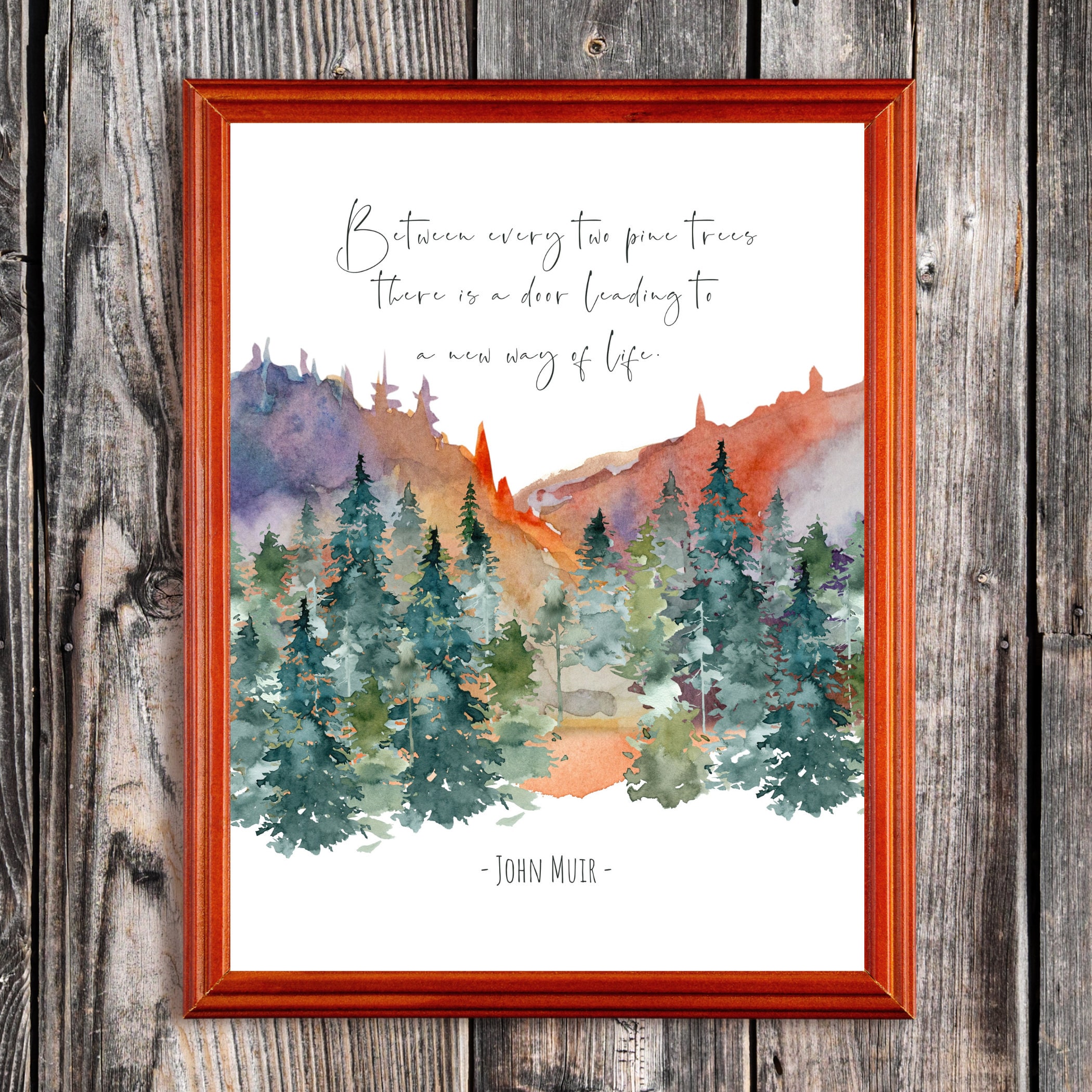 John Muir Quote Digital Wall Art Between Every Two Pine - Etsy