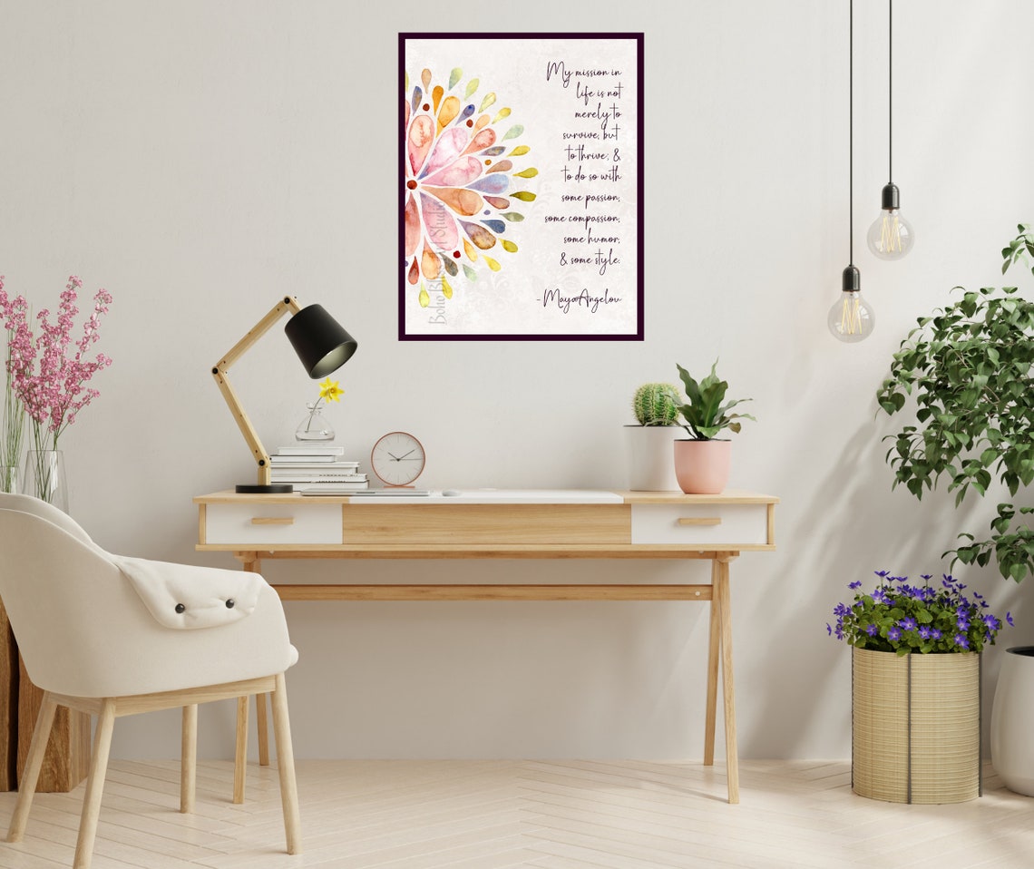 Maya Angelou Quote Printable Art | Graduation Gift for Her | My Mission ...