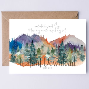 DIGITAL John Muir Quotes Card Bundle Printable Nature Art - Etsy