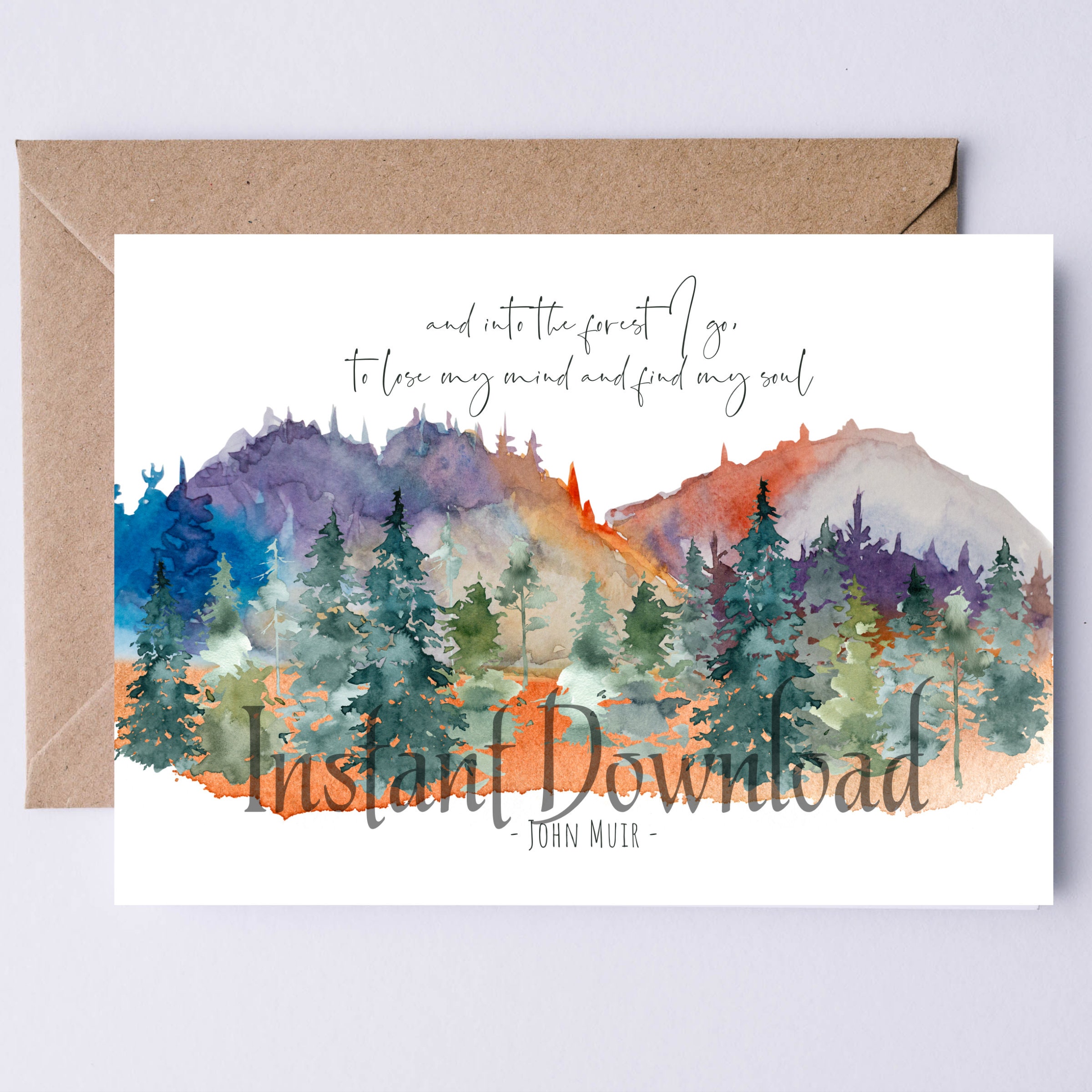 DIGITAL John Muir Quotes Card Bundle Printable Nature Art - Etsy