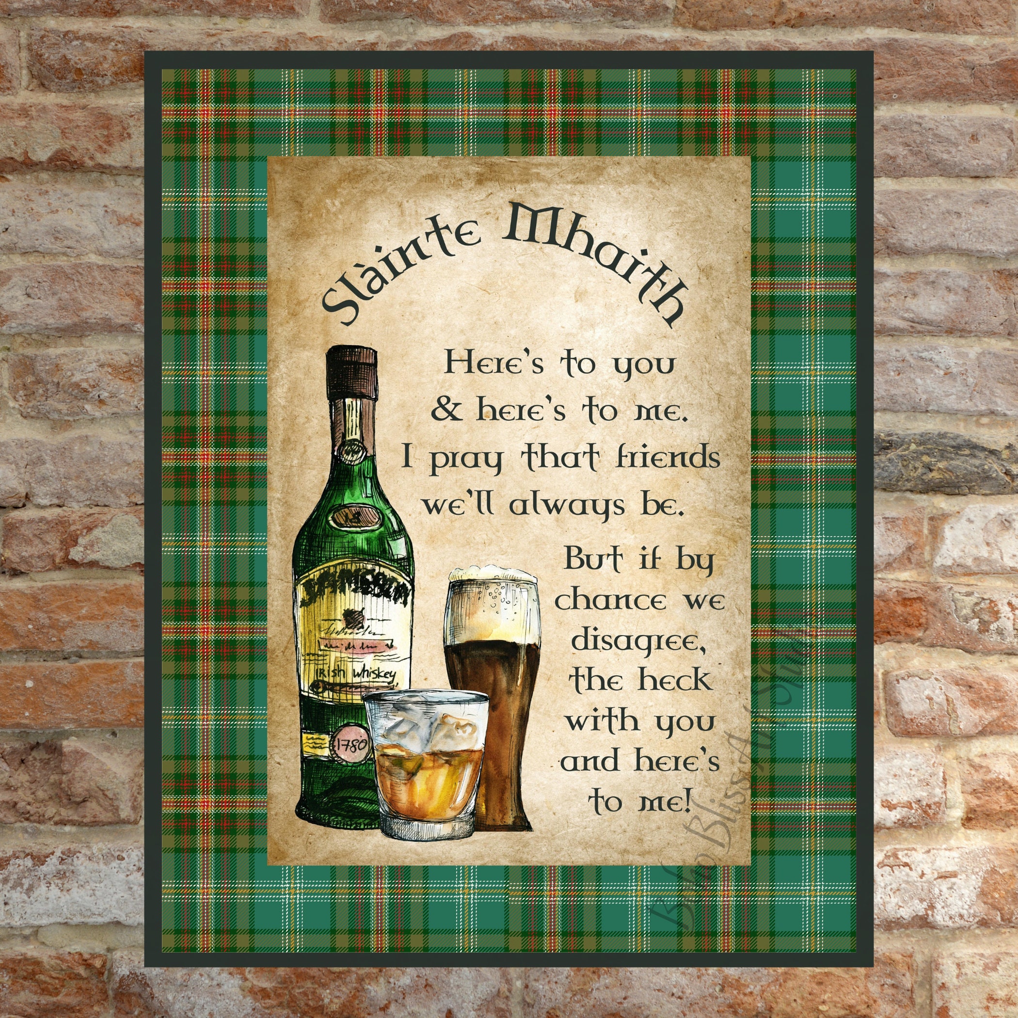 Irish Toast Printable Wall Art Slàinte Mhaith: Here's to - Etsy