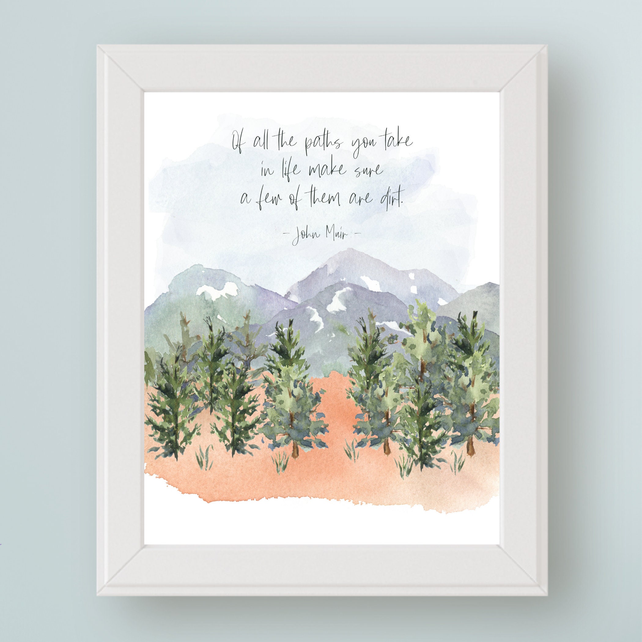 John Muir Quote Digital Art Print Nature Sign of All the - Etsy