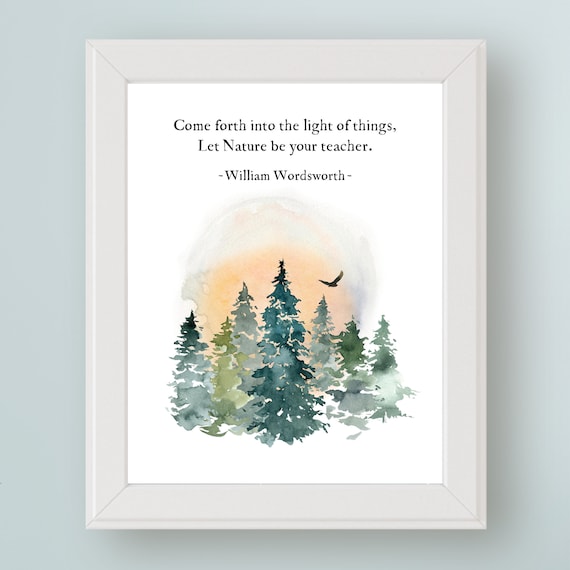 William Wordsworth Quote Printable Wall Art Nature Sign | Etsy