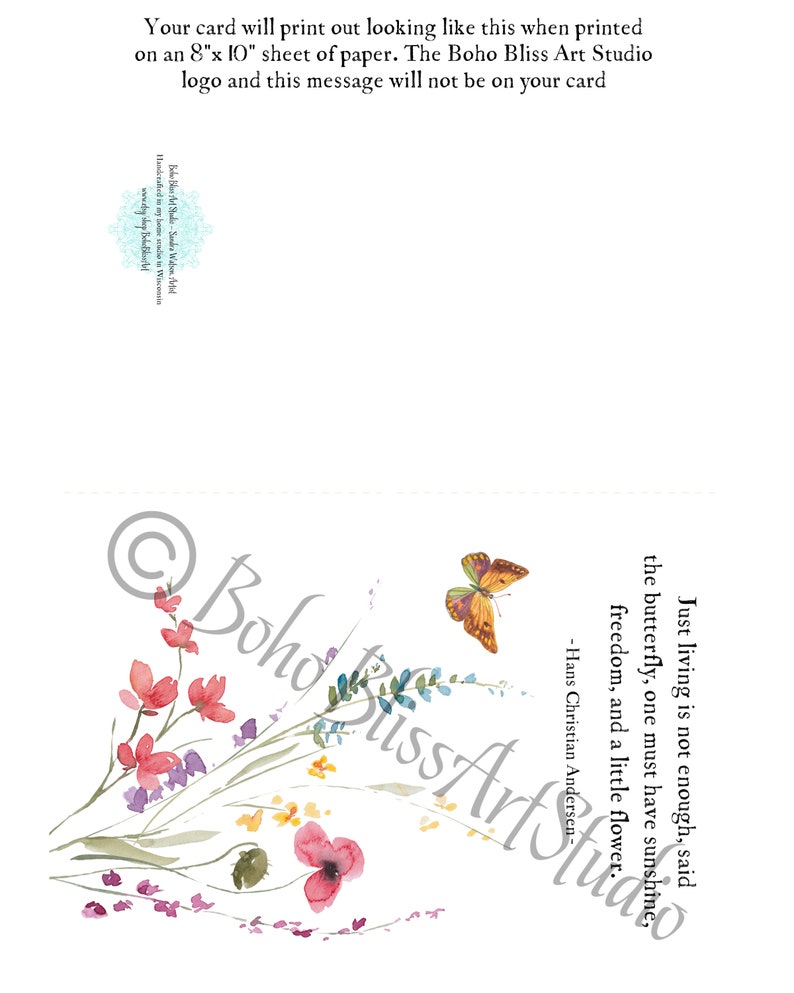 Hans Christian Andersen Printable Card Quote Just Living is Not Enough ...