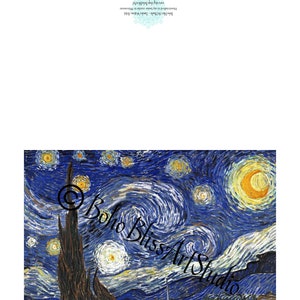 The Starry Night Printable Card Vincent Van Gogh Digital Card Starry ...