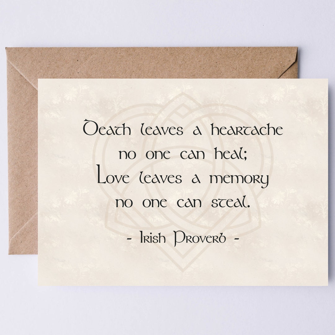 Irish Sympathy Card Printable Death Leaves a Loss No One Can Heal Love ...