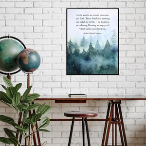 Ralph Waldo Emerson Quote Printable Wall Art in the Woods We Return to ...