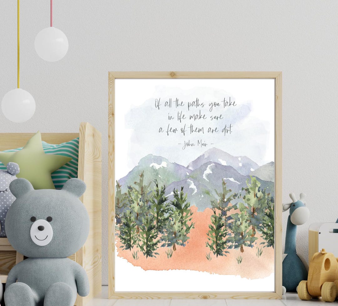 John Muir Quote Digital Art Print | Nature Sign | of All the Paths You ...