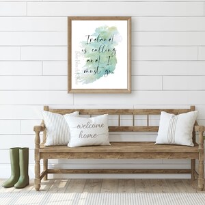 Ireland is Calling & I Must Go Quote Wall Art Watercolor Map - Etsy