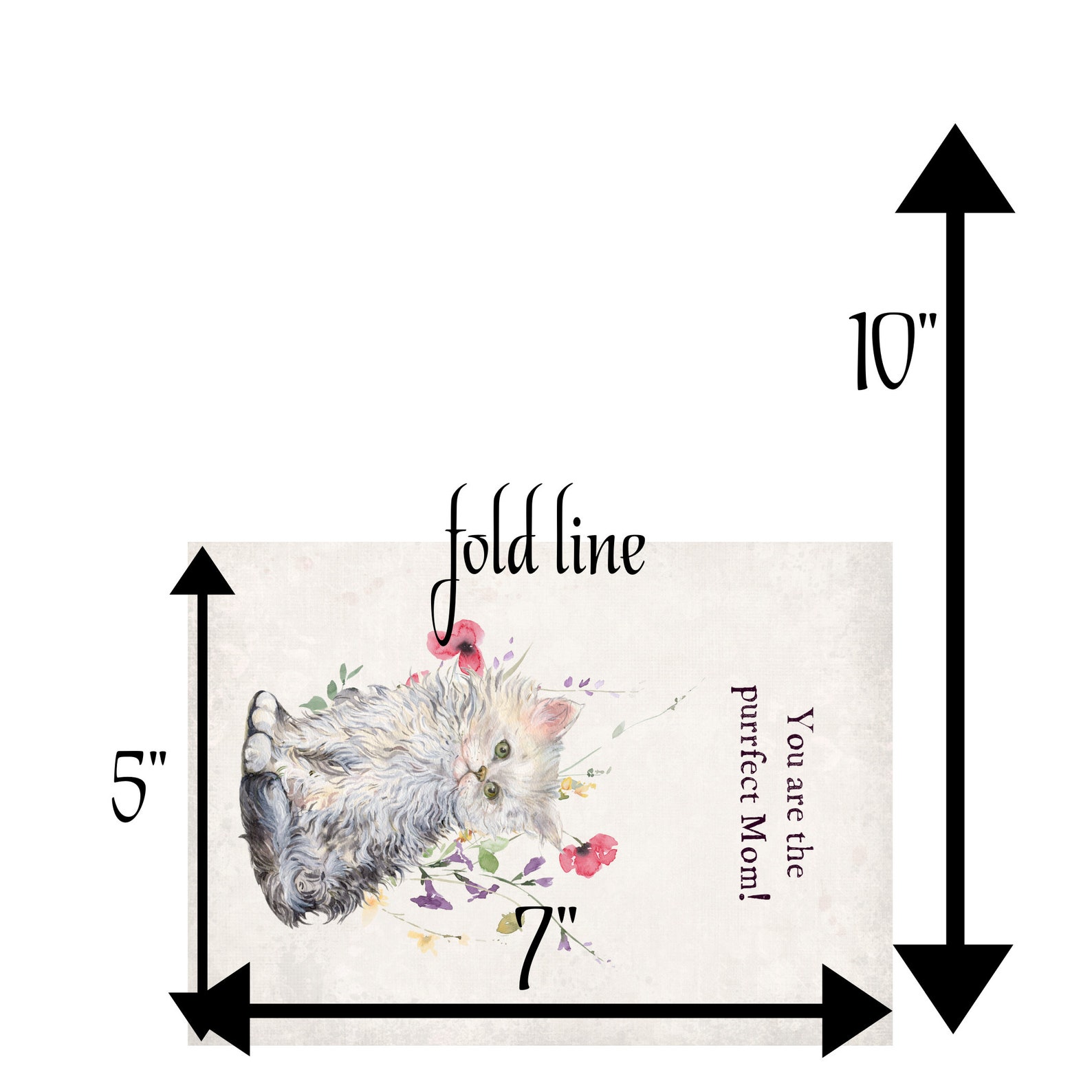 Mother's Day Printable Card Cat Mom Card Grey Kitten - Etsy