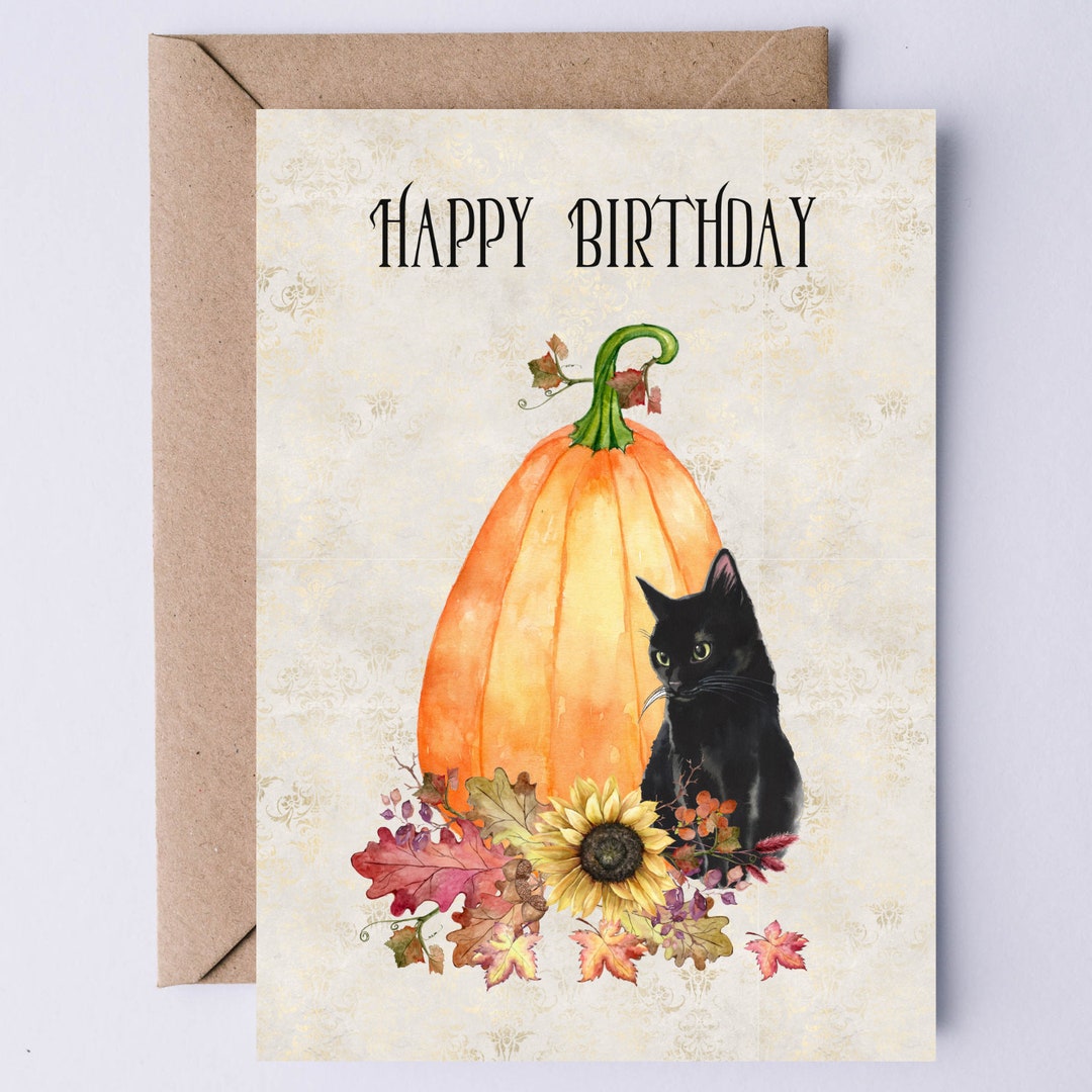 Autumn Birthday Card Printable | Fall Birthday Notecard | Birthday Card ...