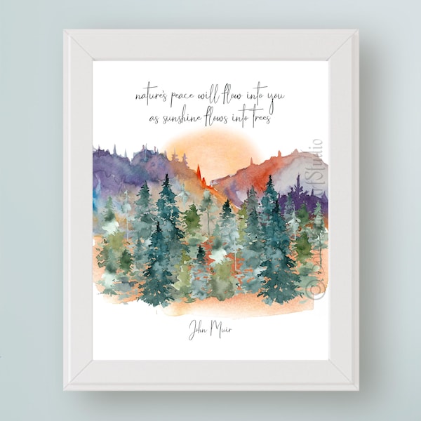 John Muir Quote Wall Art - Etsy