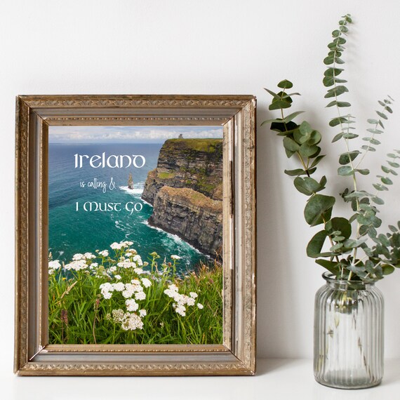 Ireland is Calling & I Must Go Quote Wall Art Irish | Etsy