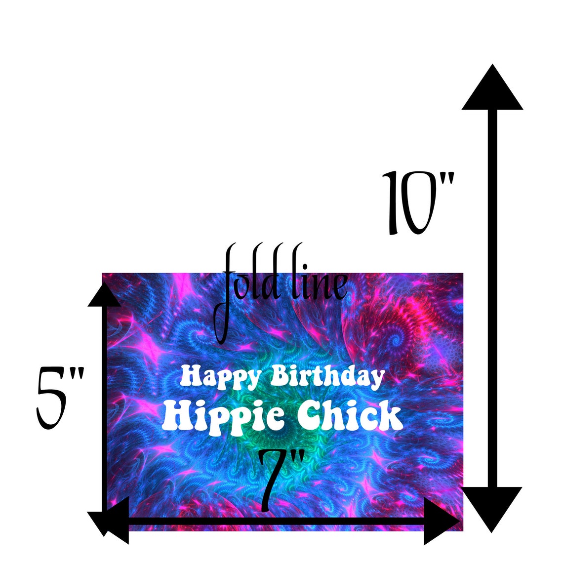 Hippie Chick Printable Birthday Card Instant Download - Etsy