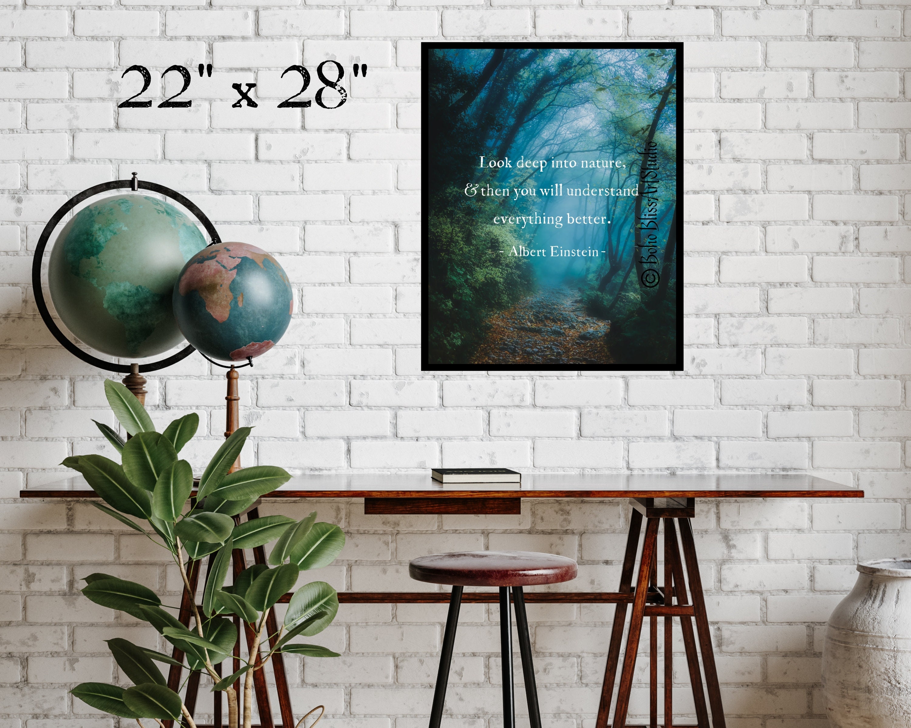 Albert Einstein Digital Art Print Quote: Look Deep Into Nature & You ...