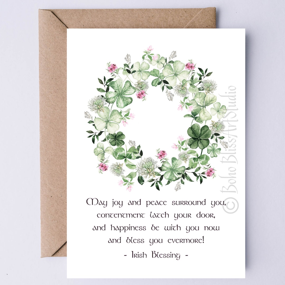 Irish Wedding Blessing Printable Card May Joy and Peace Surround You ...