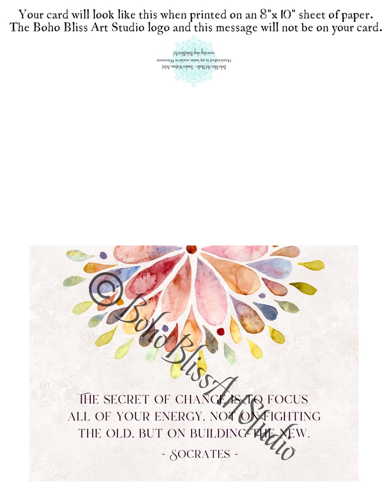 Socrates PRINTABLE Card Socrates Quote the Secret of Change - Etsy