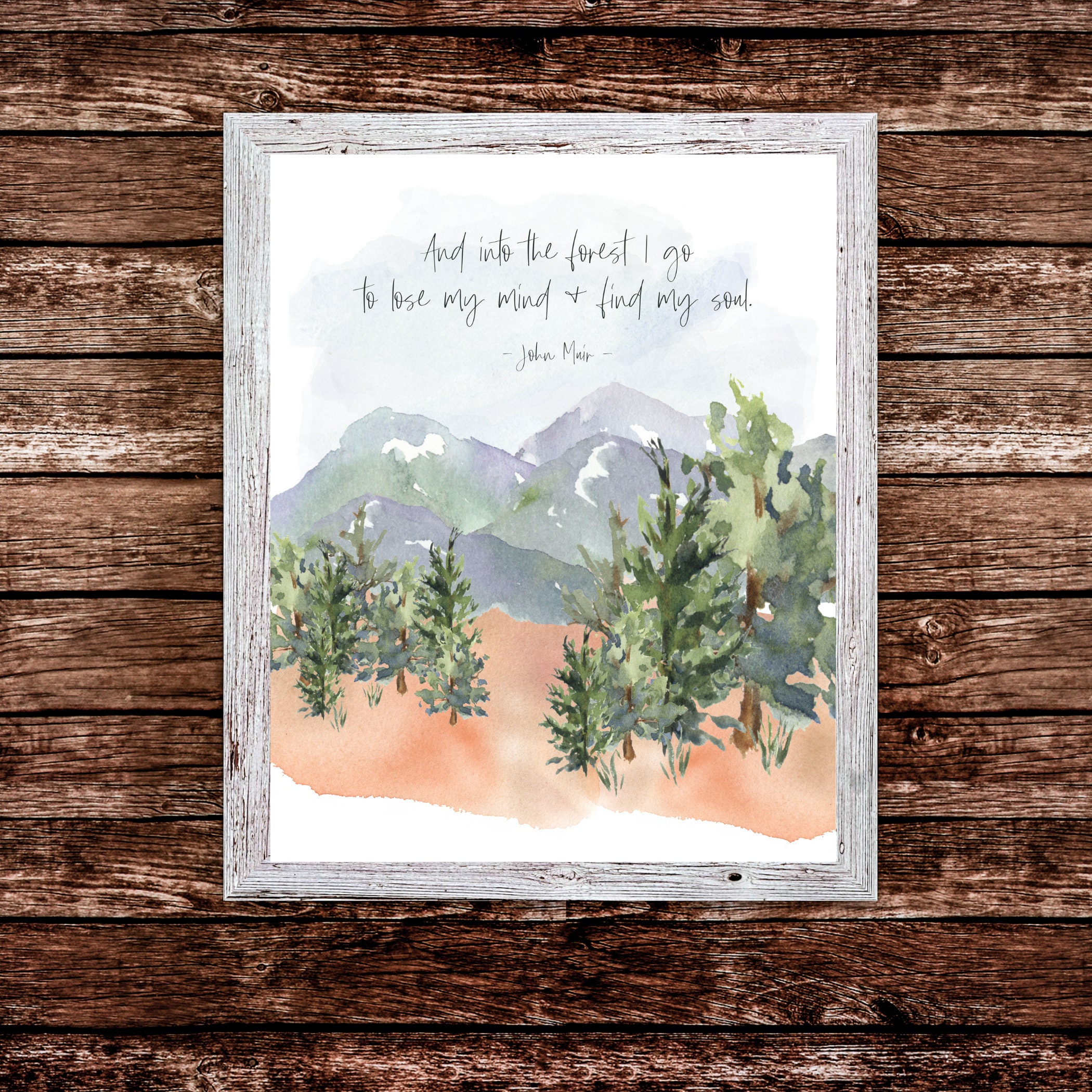 John Muir Quote Printable Wall Art Nature Sign and Into - Etsy Canada